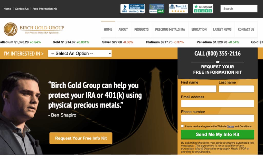 Birch Gold Group Review 2026: Fees, Ratings & Pros/Cons